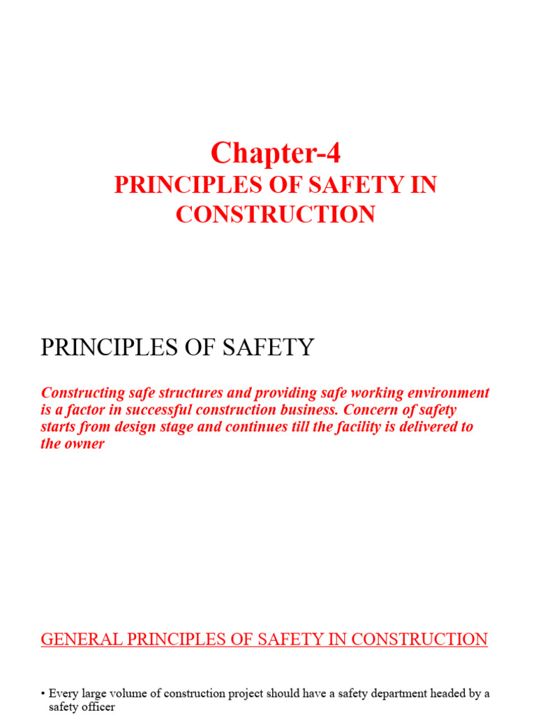 Safety Principles in Construction Industry | PDF | Entrepreneurship ...