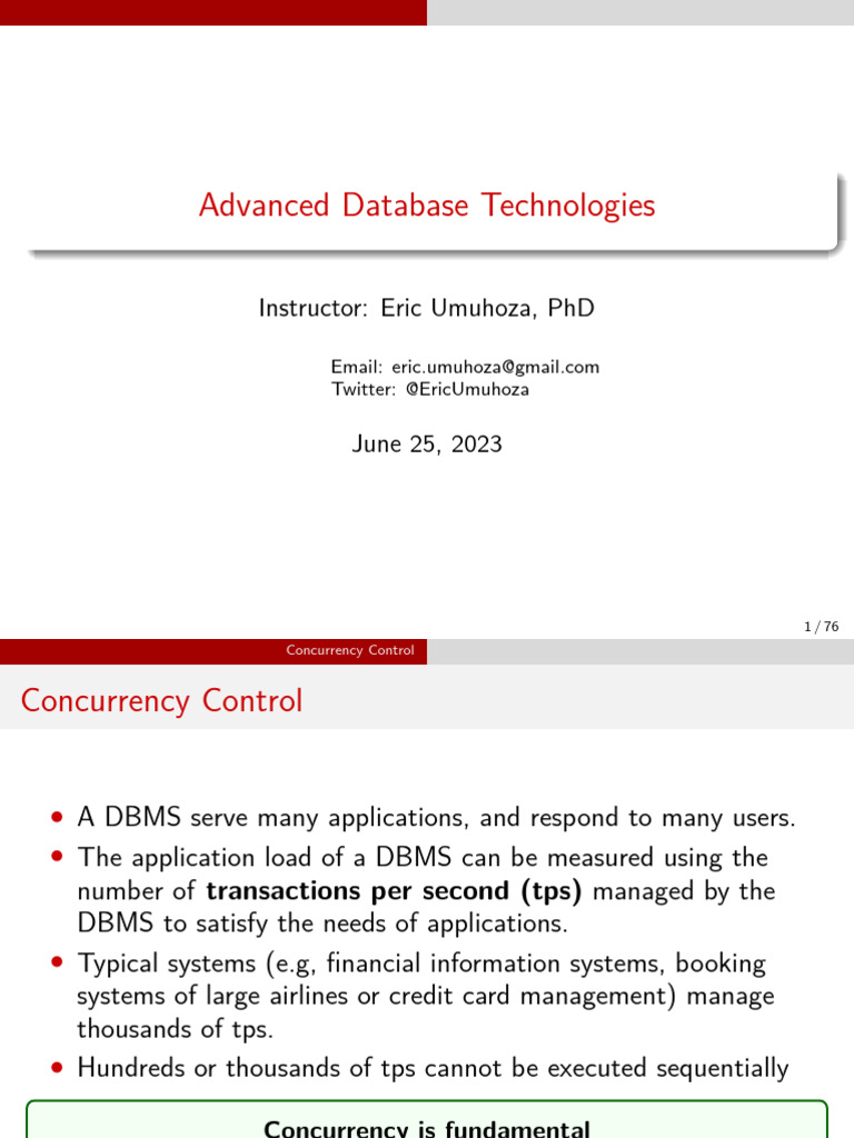 Lesson04-Concurrency Control | PDF | Databases | Computational Complexity Theory
