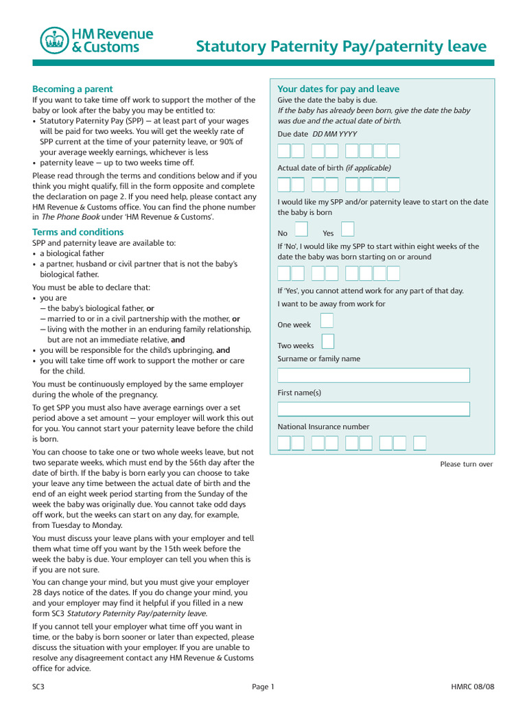 SC3 SSP Declaration 230821 124728 | PDF | Parental Leave | Welfare