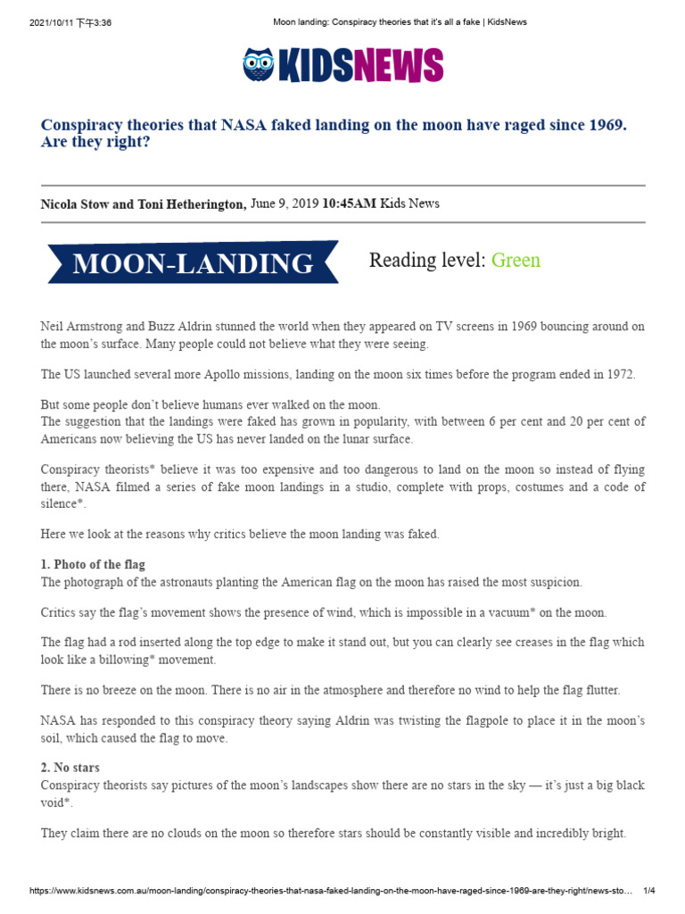 09 Moon Landing - Conspiracy Theories That It's All A Fake - KidsNews ...