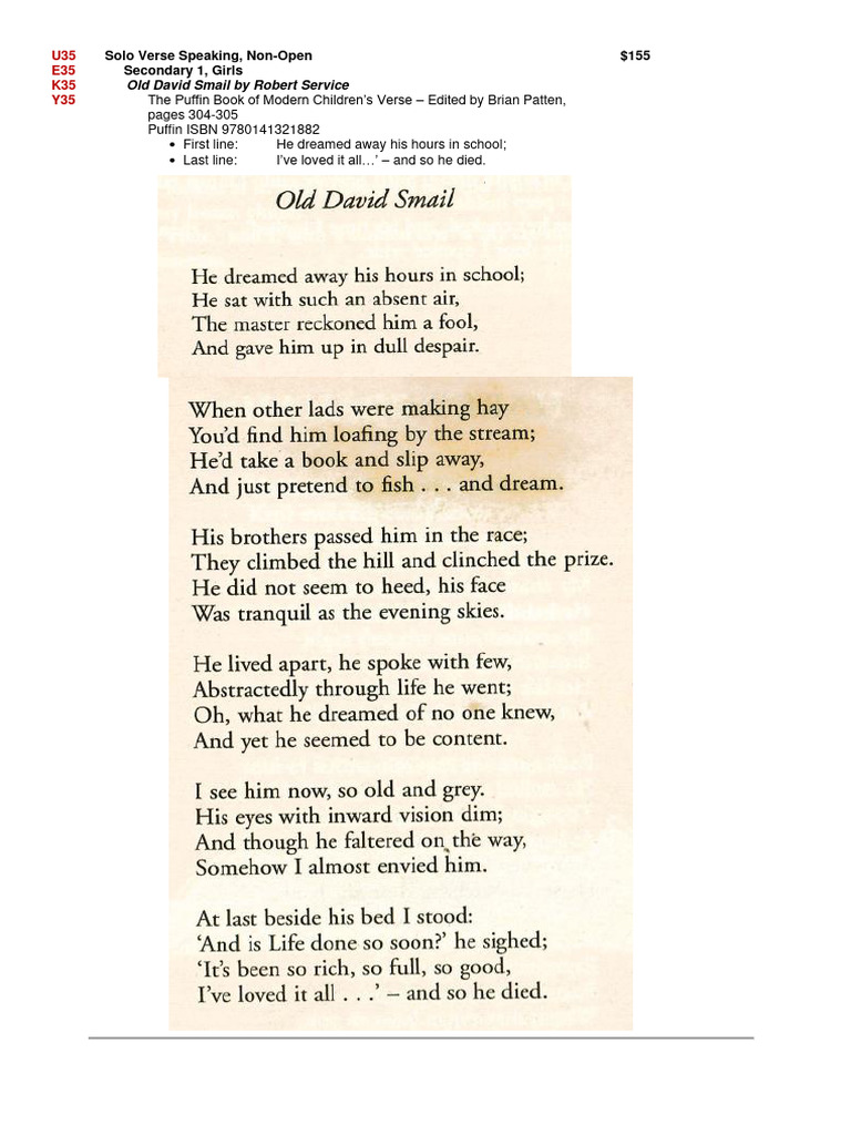 Solo Verse S1-6 | PDF | British Poets | Writers