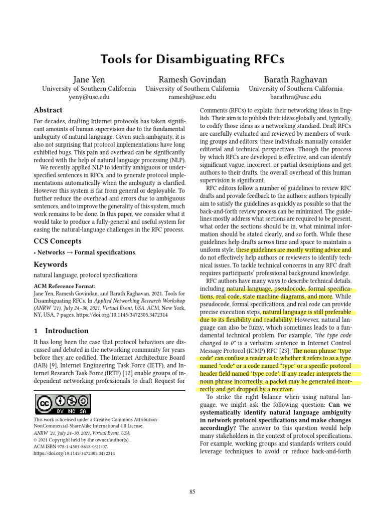 Tools For Disambiguating Rfcs Pdf Parsing Ambiguity