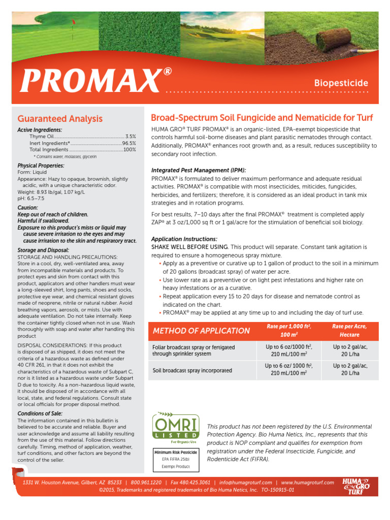 Promax Product Technical Bulletin TO | PDF