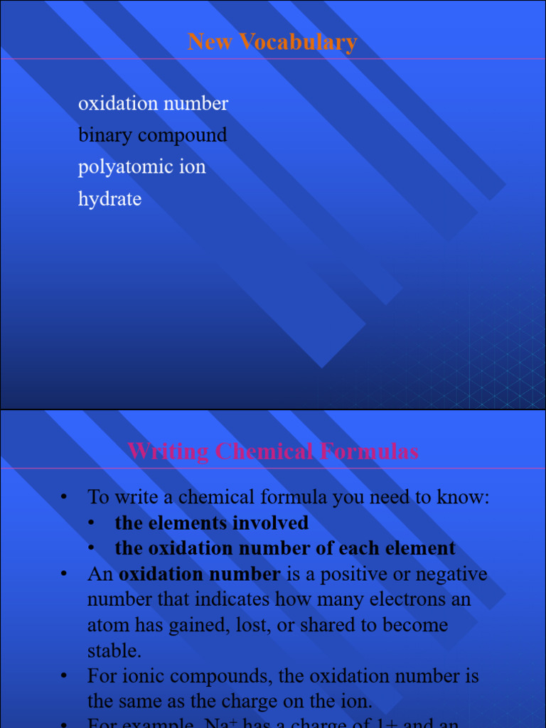 Writing Chemical Formulas and Naming | PDF | Ion | Chemical Compounds