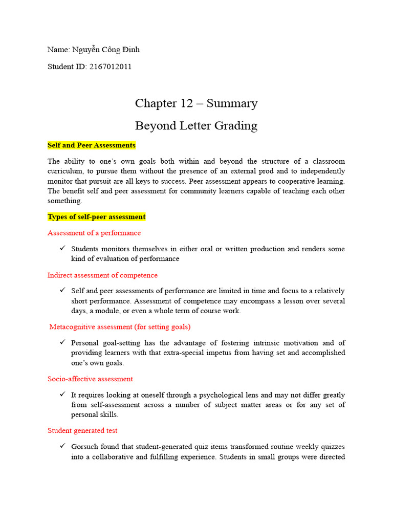 Language Assessment, Brown & Abeywickrama (2019) - Chapter 12 Summary ...