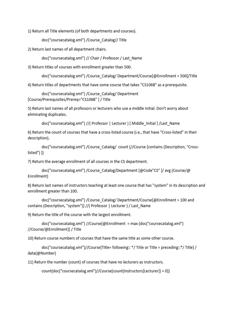 XML Exercises and Answers | PDF