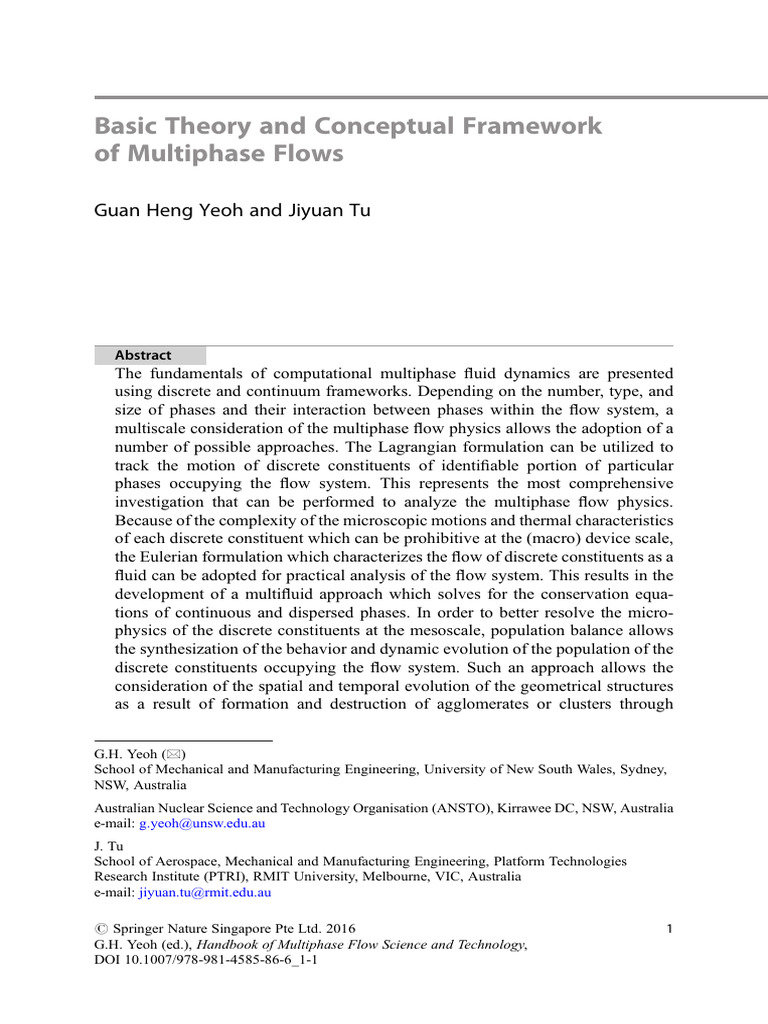 Handbook of Multiphase Flow Science and Technology (Guan Heng Yeoh (Eds.) ) | PDF | Angular ...