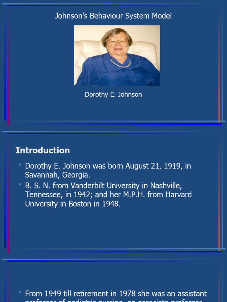 Week 1 Johnsons Behaviour System Model | PDF | Nursing | Behavior