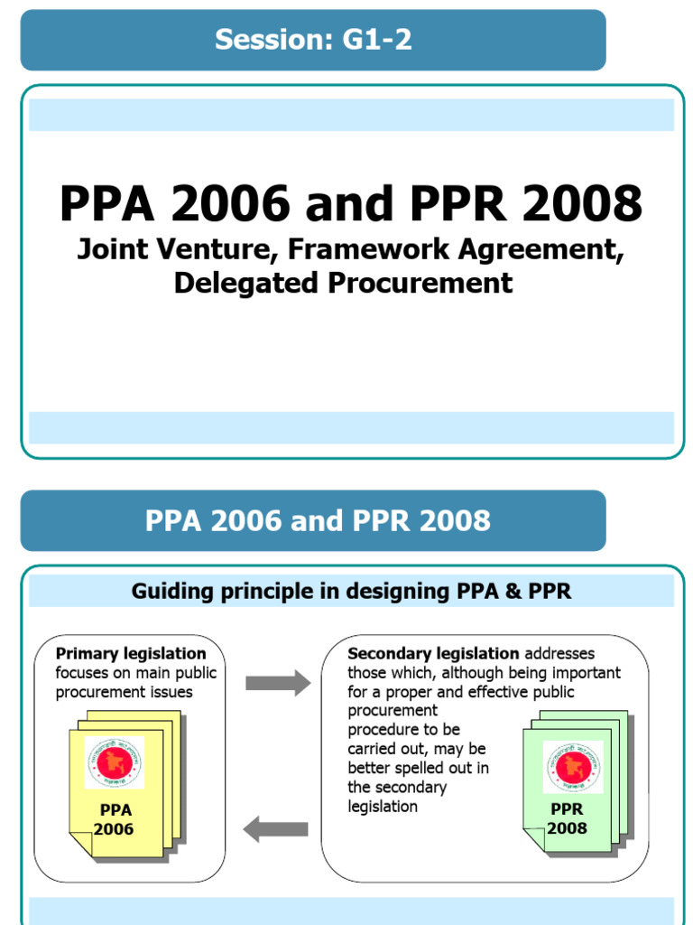 PPA 2006 - PPR 2008 - JV, Framework Agreement | PDF | Procurement ...