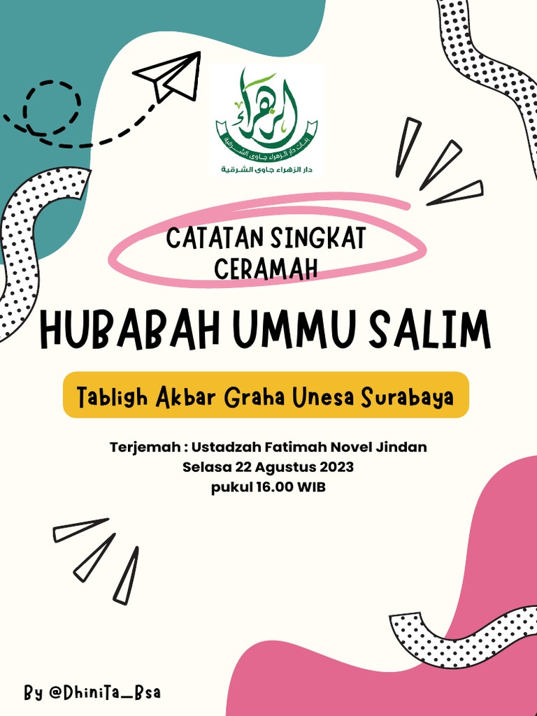 Catatan Kalam Hubabah Ummu Salim Unesa SBY | PDF