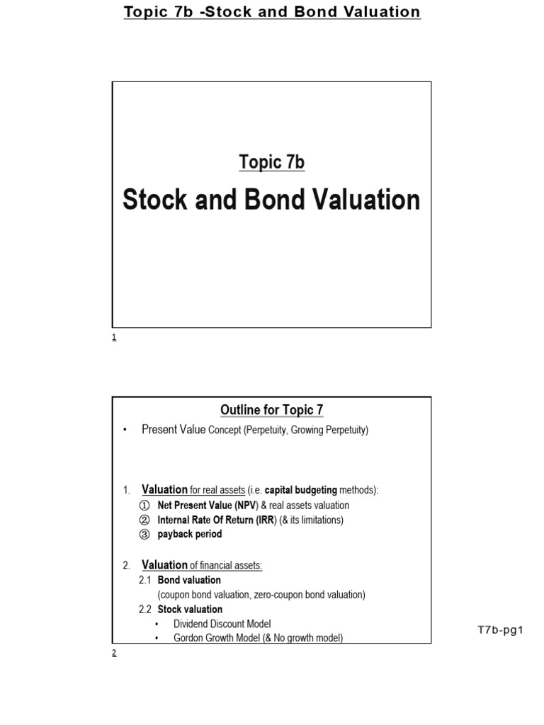20220910171136HCTAN008C7b Topic7b Stock Bond Valuation | PDF