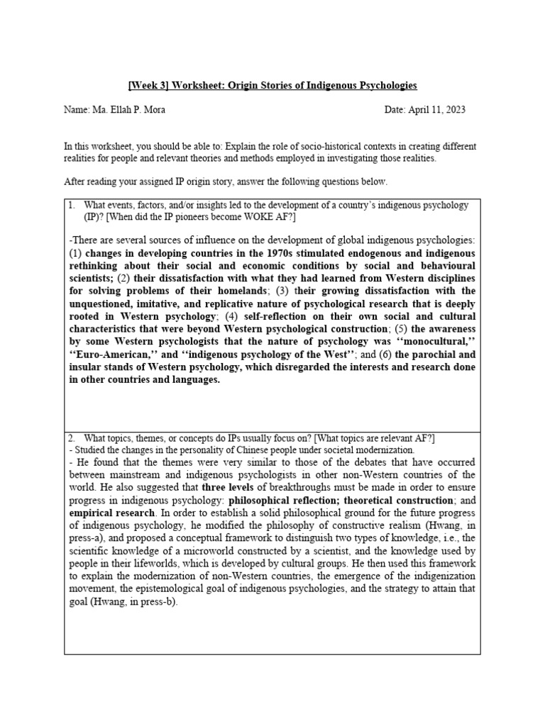 (Week 3.1) Worksheet | PDF