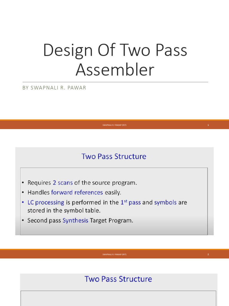 10.design of Two Pass Assembler | PDF | Assembly Language | Computer ... 10.design of Two Pass Assembler | PDF | Assembly Language | Computer ...