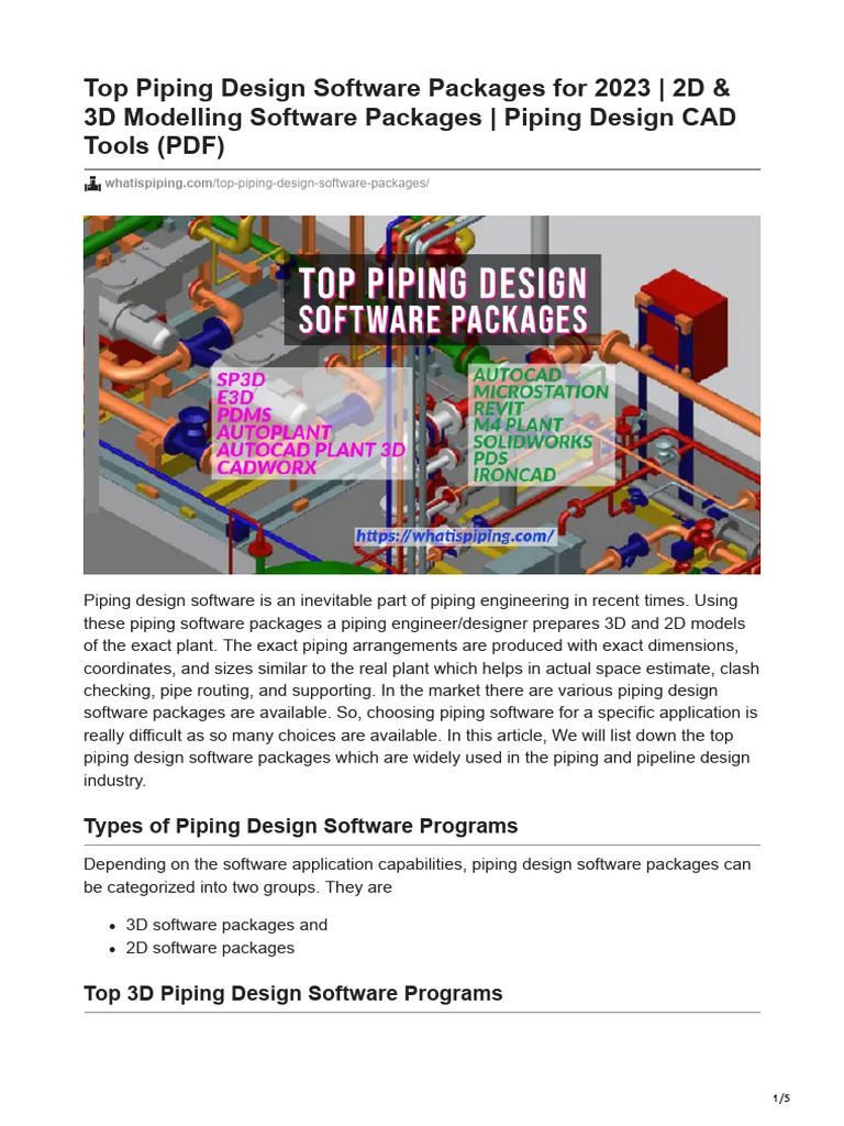 Top Piping Design Software Packages | PDF | Computer Aided Design ...