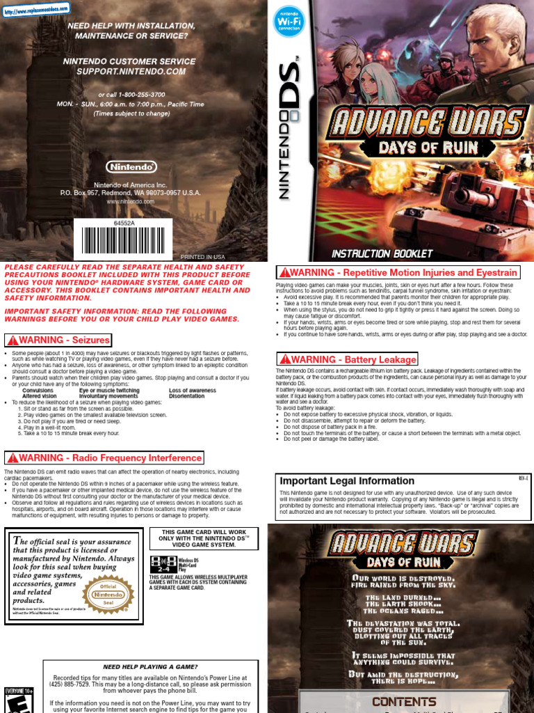 Advance Wars - Days of Ruin - Manual - NDS | PDF