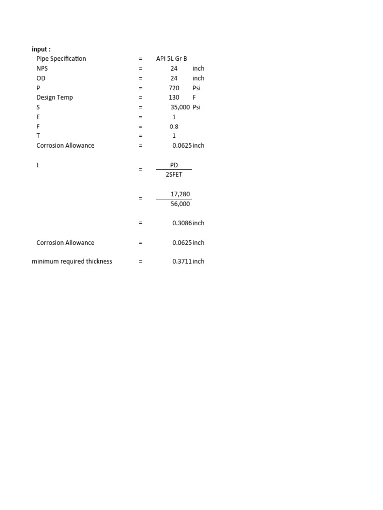 ASME B31.8 Minimum Required Thickness Calculation | PDF