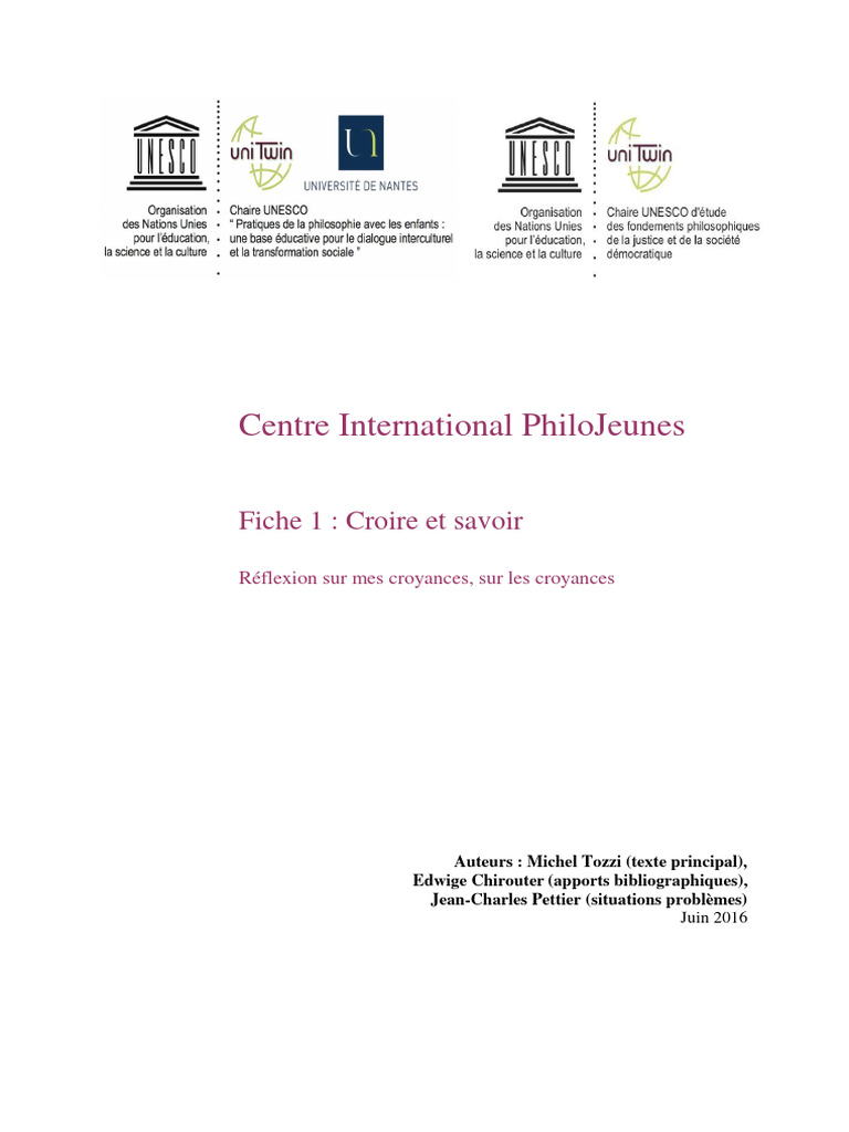 Fiche 1 Croire Et Savoir | PDF | René Descartes | Épistémologie