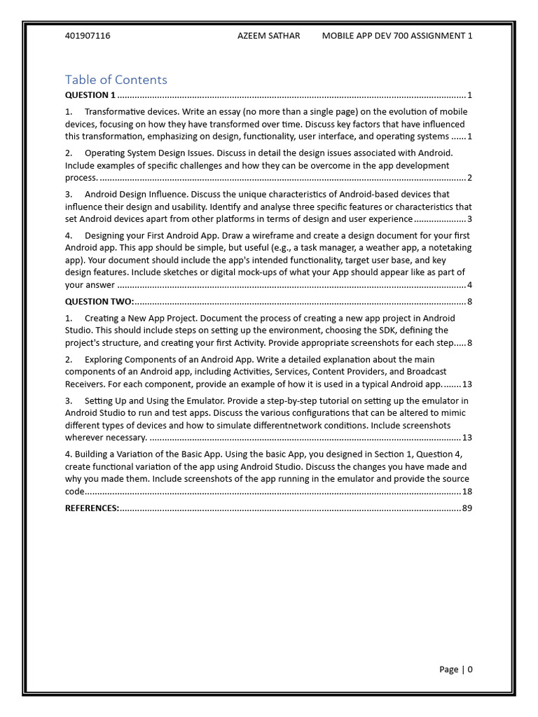 MD700 - Assignment 1 | PDF | Mobile App | Android (Operating System)