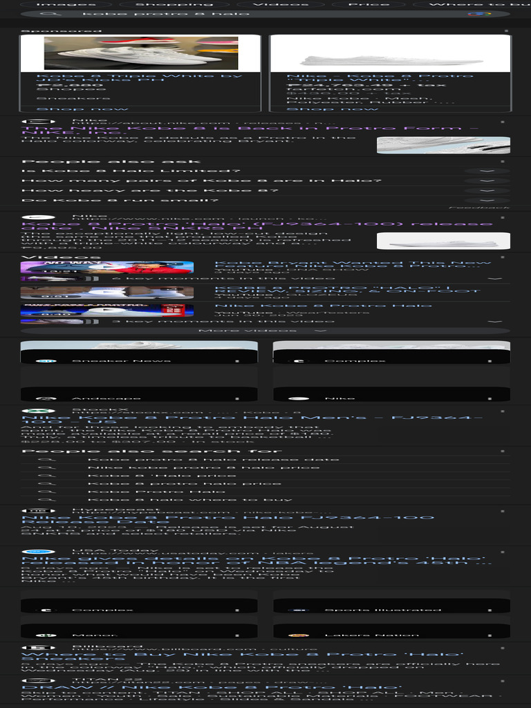 Kobe Protro 8 Halo - Google Search | Download Free PDF | Kobe Bryant | Nike