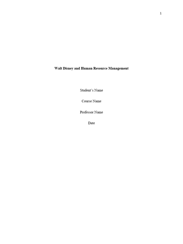 Disney Human Resources Overview | PDF | Human Resource Management ...