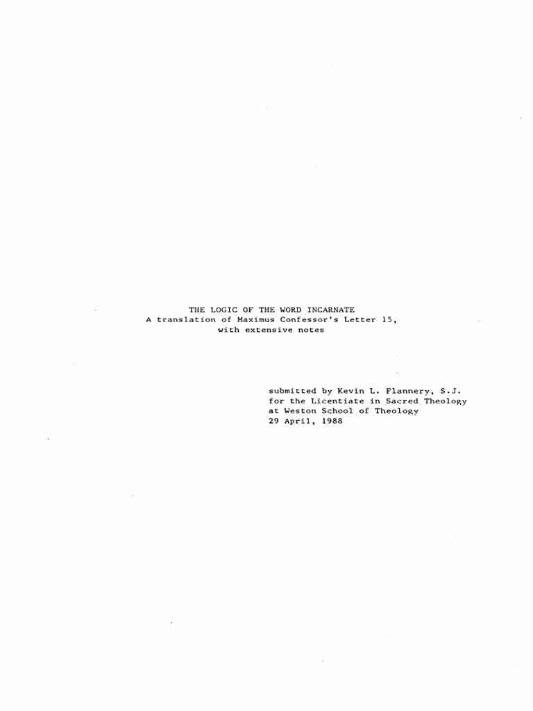 Maximus Confessor Letter 15 KL Flannery | PDF
