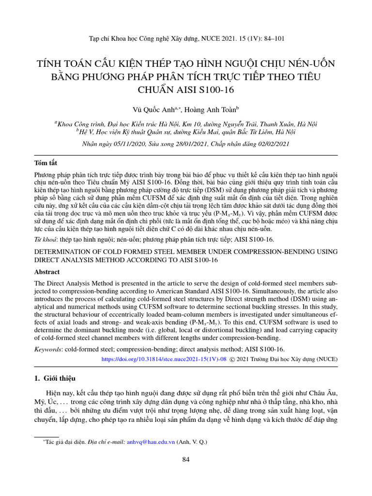 Tinh Toan Cau Kien Thep Tao Hinh Nguoi Chiu Nen | PDF