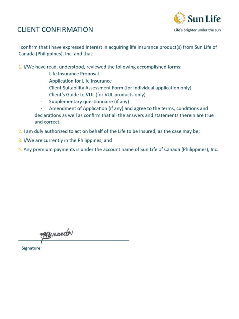 Client Confirmation | PDF