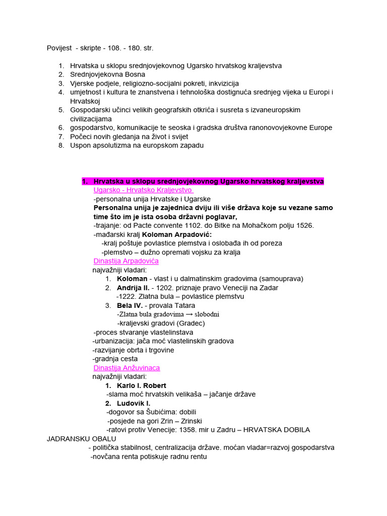 Povijest Skripte | PDF