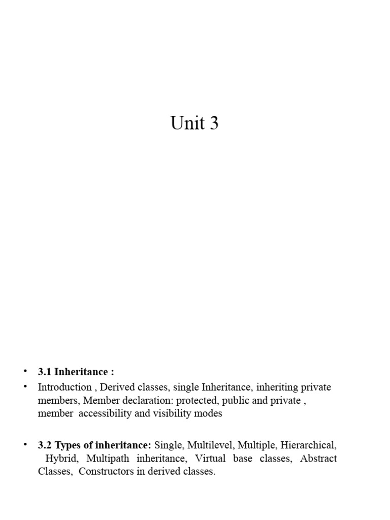 OOPs Unit-3 | PDF | Class (Computer Programming) | Inheritance (Object ... OOPs Unit-3 | PDF | Class (Computer Programming) | Inheritance (Object ...