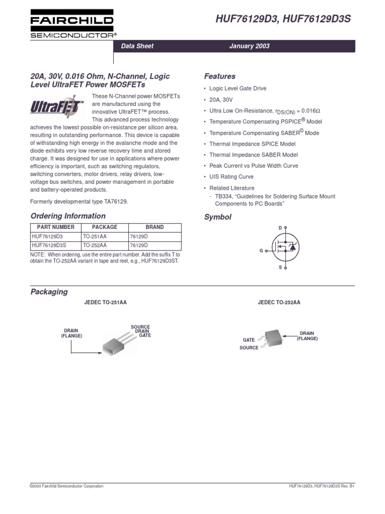 Data Sheet Pdf Field Effect Transistor Mosfet