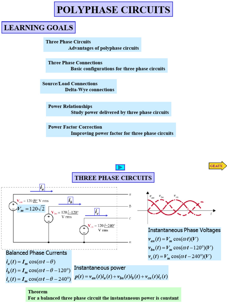 Polyphase Circuits 8 Ed | PDF | Capacitor | Ac Power