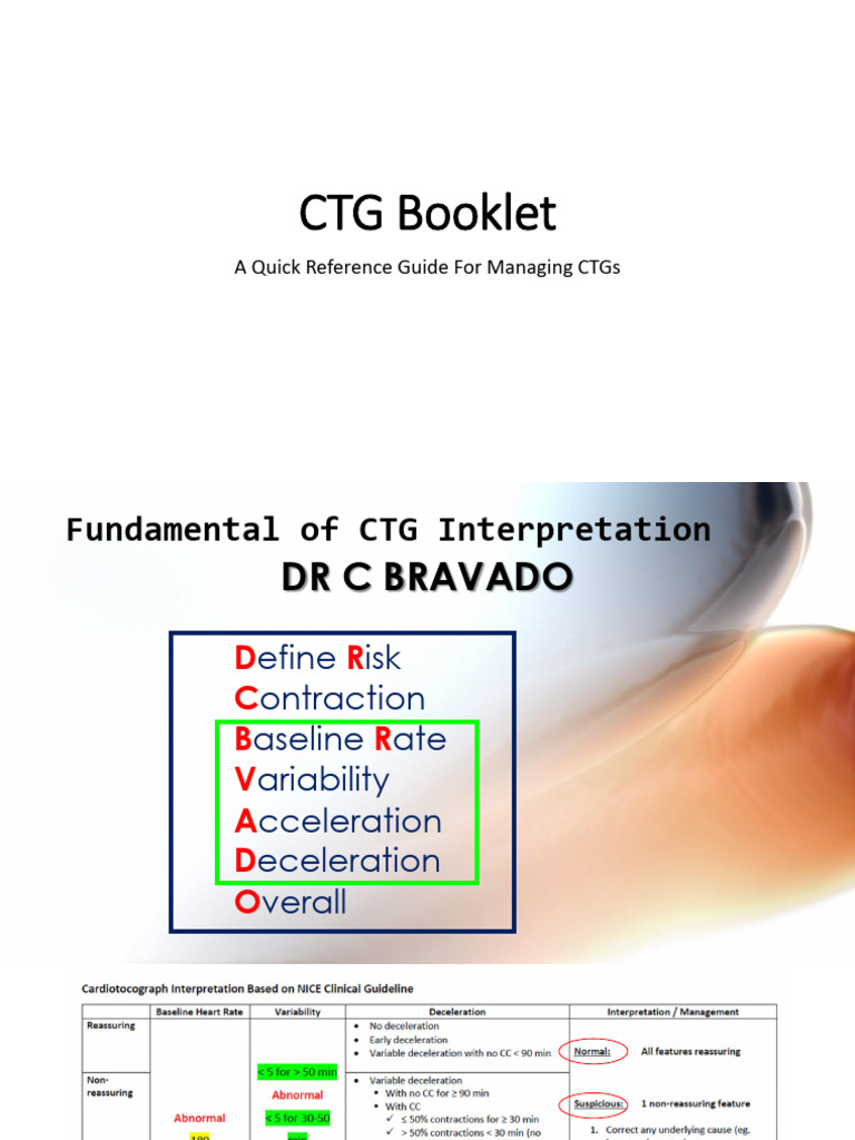 CTG Booklet: A Quick Reference Guide For Managing Ctgs | PDF | Maternal ...