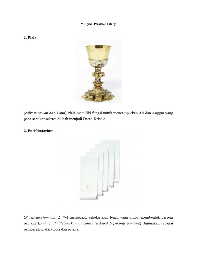 Mengenal Peralatan Liturgi | PDF | Agama & Spiritualitas