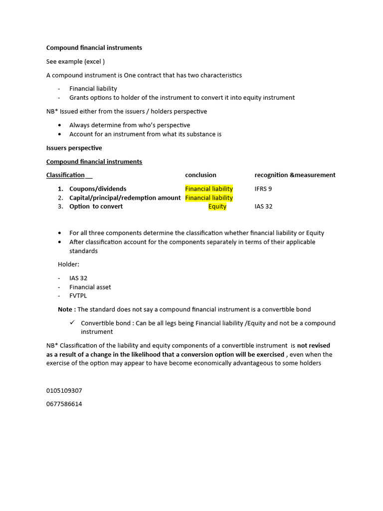 Compound Financial Instruments | PDF
