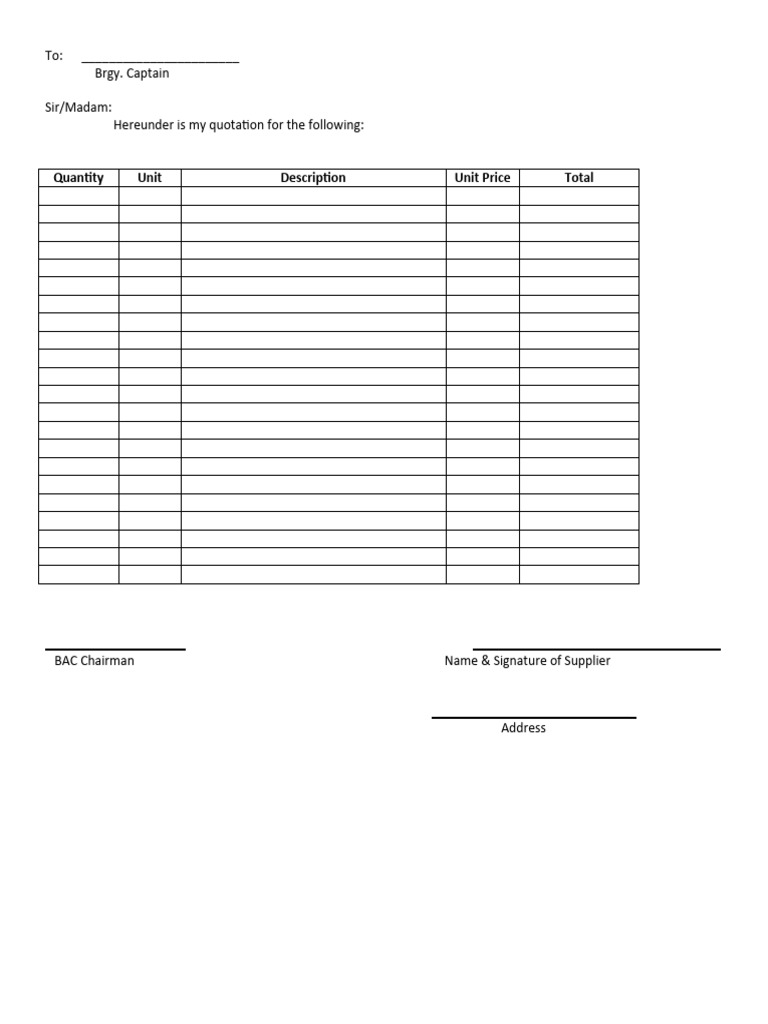Canvass Form | PDF