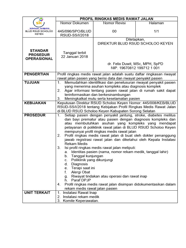 Profil Ringkas Medis Rawat Jalan | PDF | Sains & Matematika