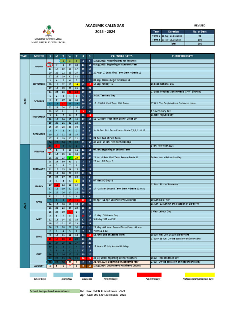 Revised Academic Calendar 2023-24 | PDF | Academic Term