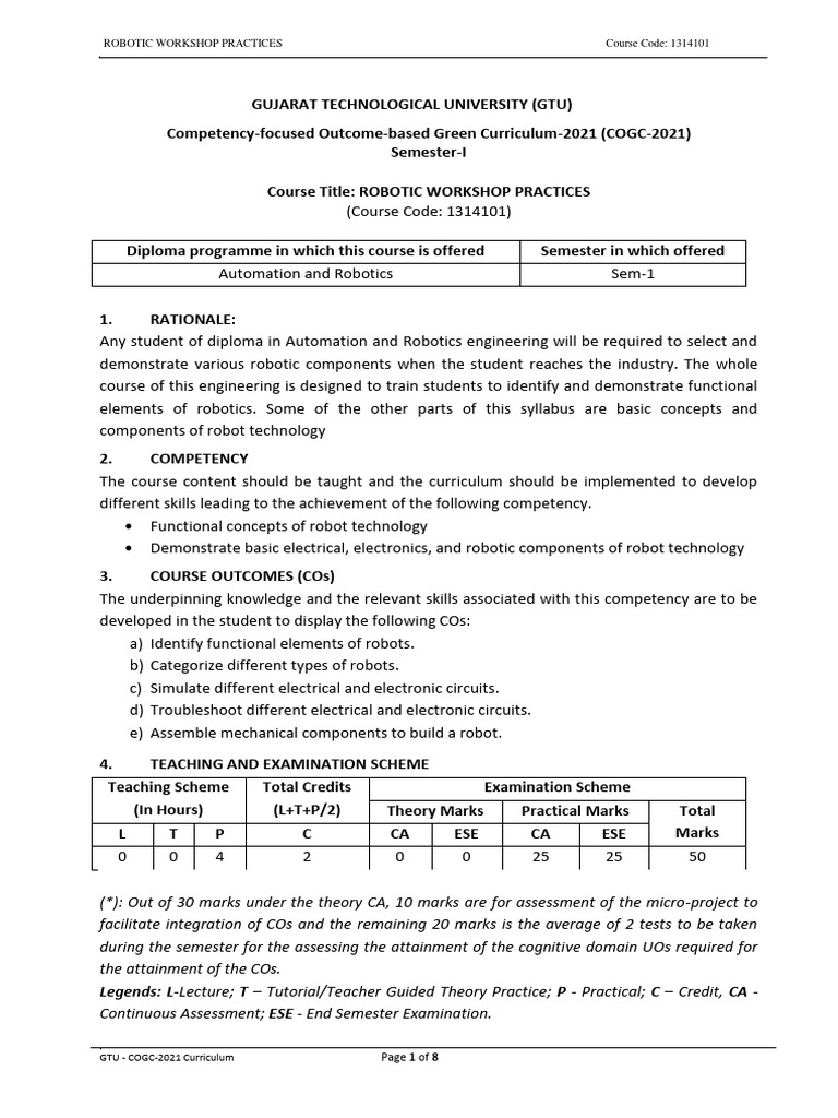REWP (Core) WORKSHOP GTU | PDF | Rectifier | Robotics