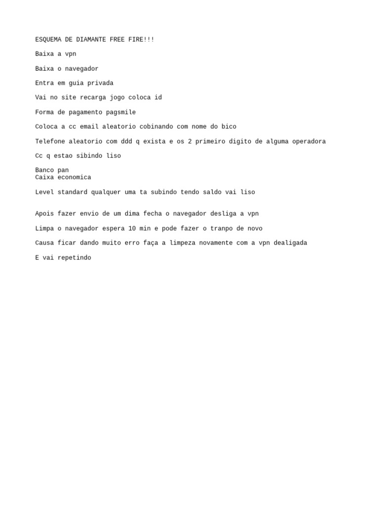 Esquema de Diamante Free Fire!!! 2021 | PDF