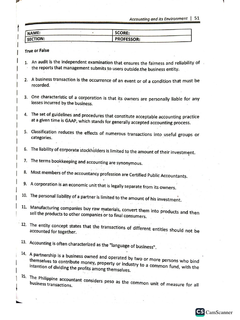 Accounting and Its Environment | PDF