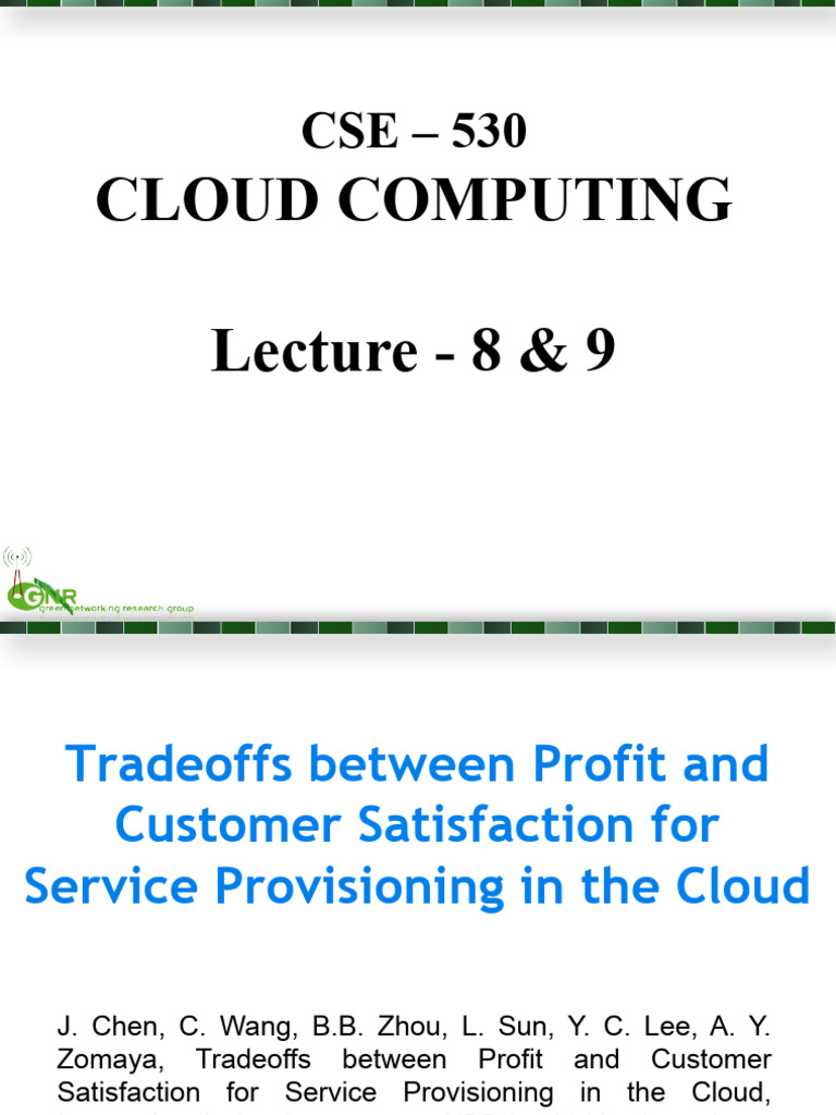 Lecture 8-9 Tradeoffs Between Profit and Satisfaction | PDF | Cloud Computing | Auction