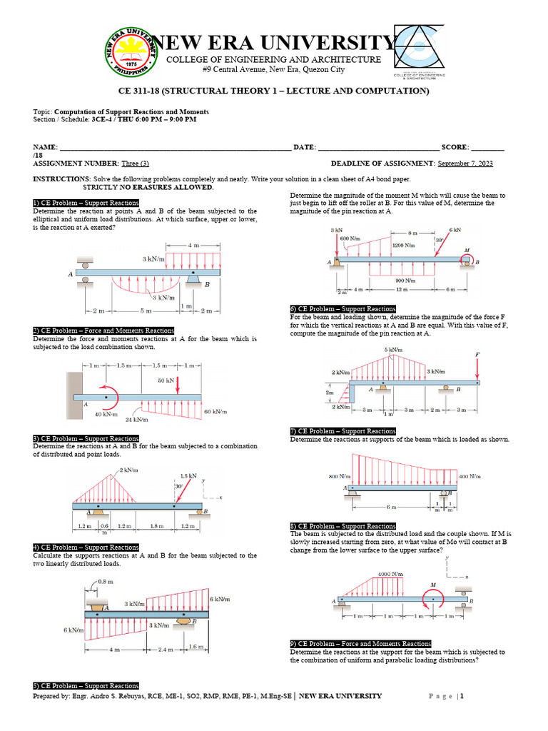 Assignment-3-Structural-Theory-1 | PDF | Beam (Structure) | Truss
