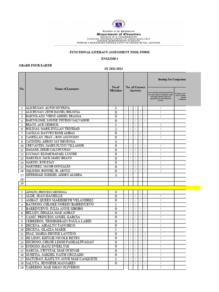 Grade 4 - Flat-Form | PDF | Learning | Language Acquisition