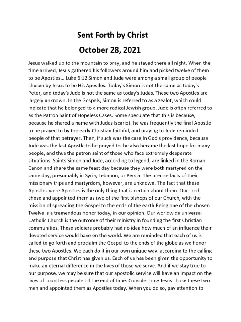 Gospel On October 28 | PDF | Jesus | Abrahamic Religions