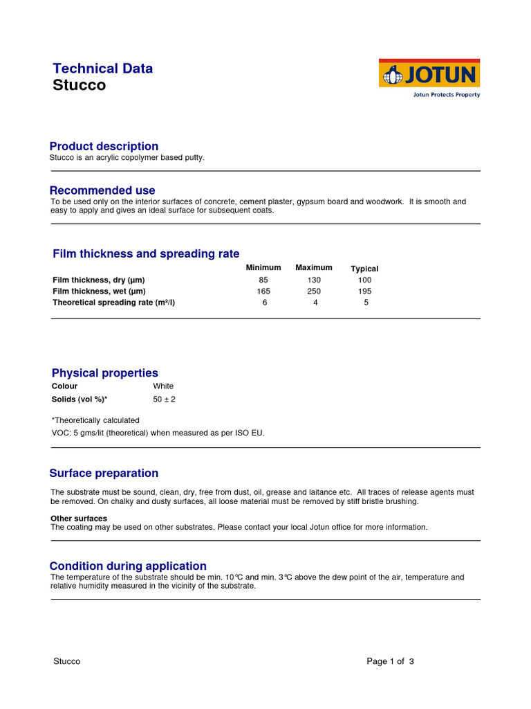 Jotun Deco Stucco Putty | PDF | Paint | Humidity