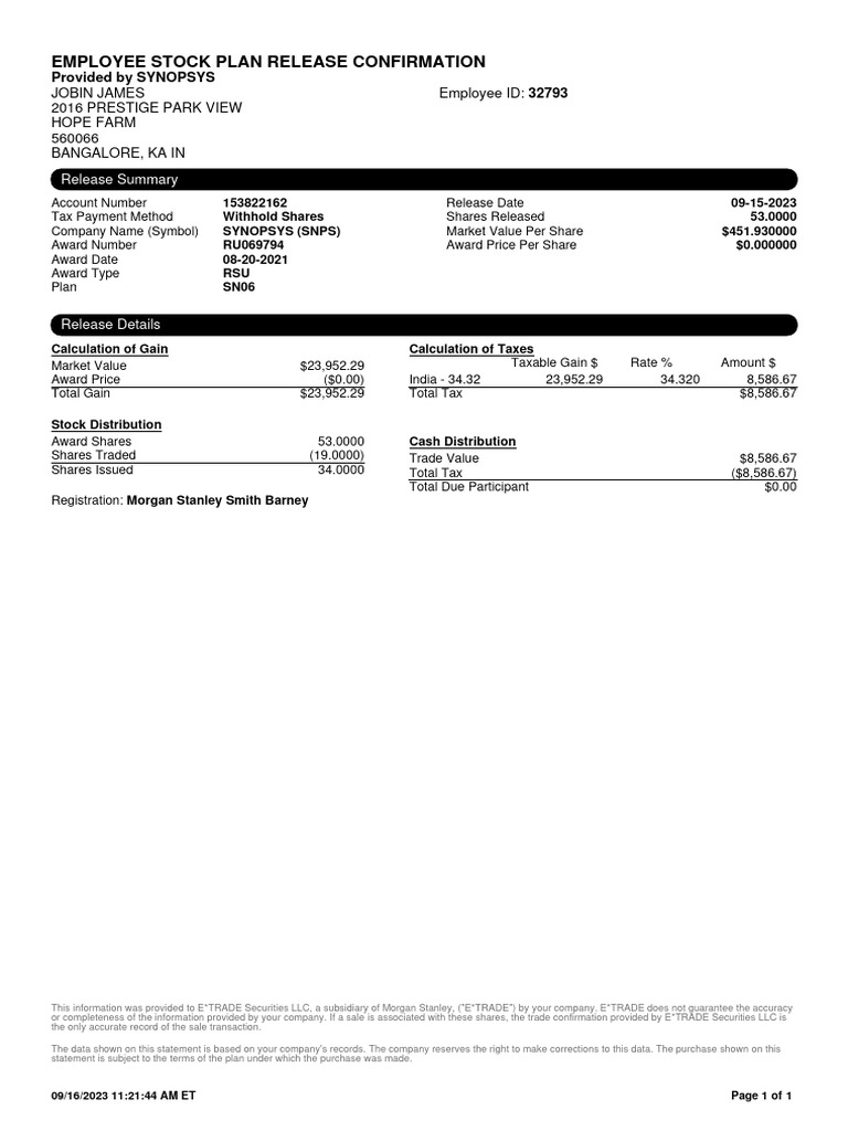 Get Release Confirmation | PDF | Taxes | Stocks