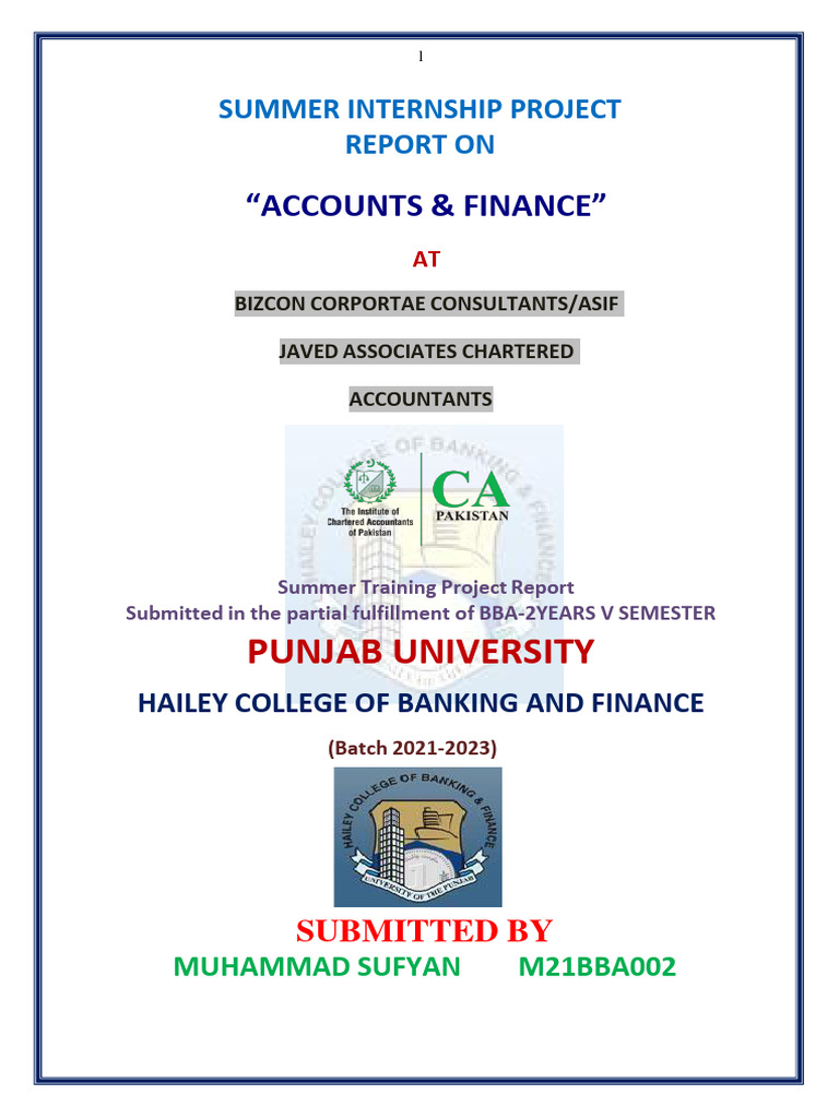 Internship Report: Audit & Finance at Bizcon | PDF | Business