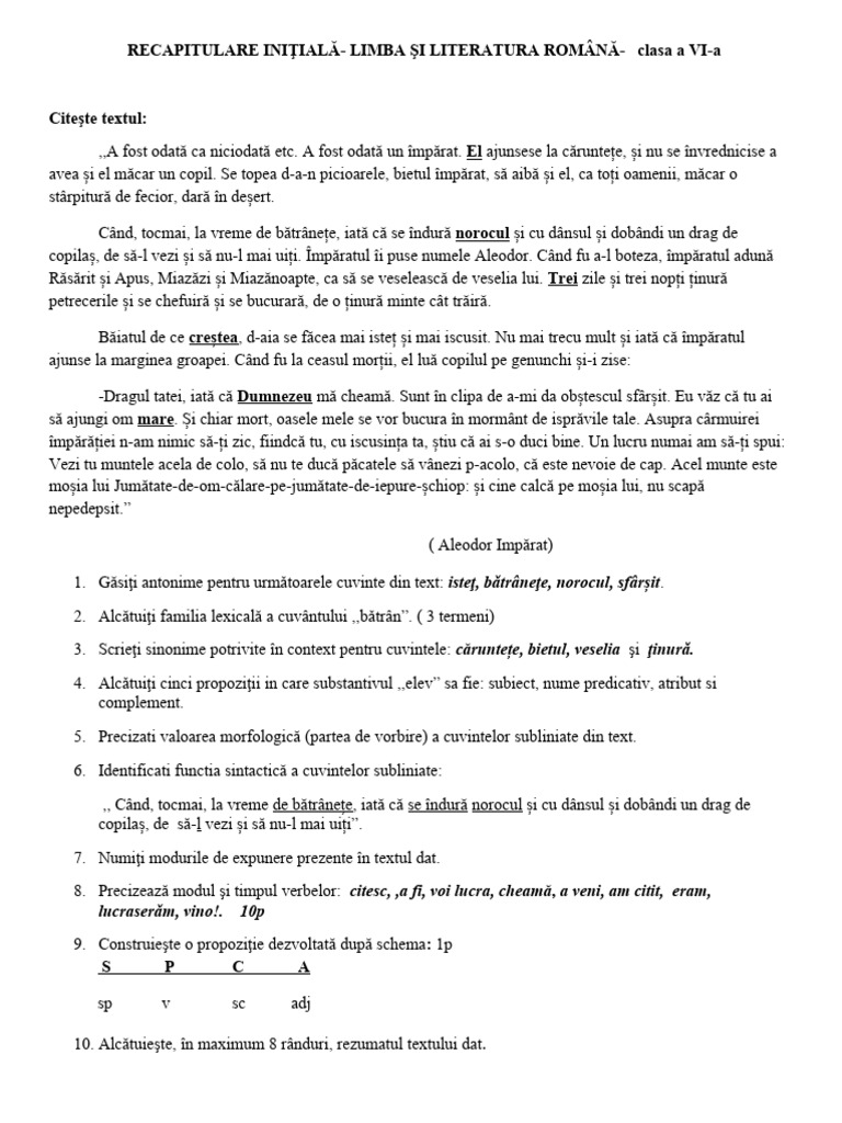 Recapitulari Initiale | PDF