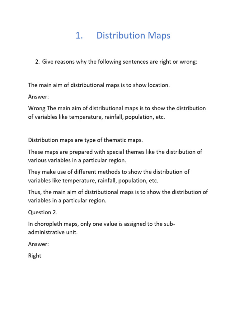 9std Geography Chapter 1. Distributional Maps | PDF | Contour Line | Map