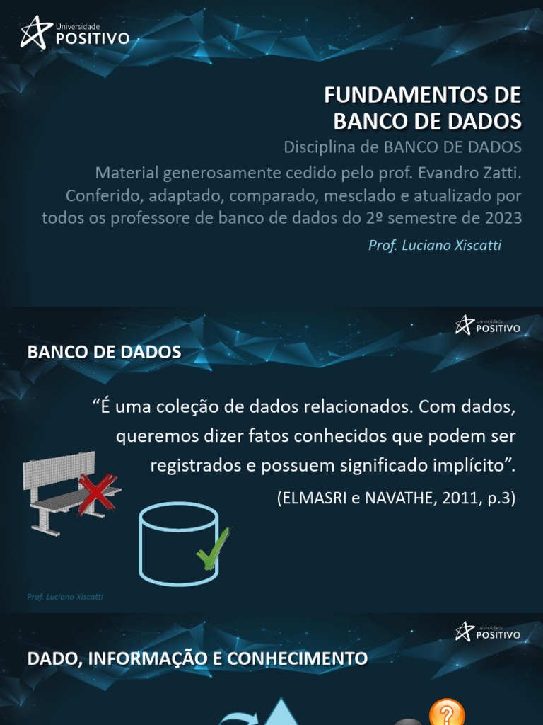 BD - T01 - Fundamentos de Banco de Dados | PDF | Bancos de dados | No SQL